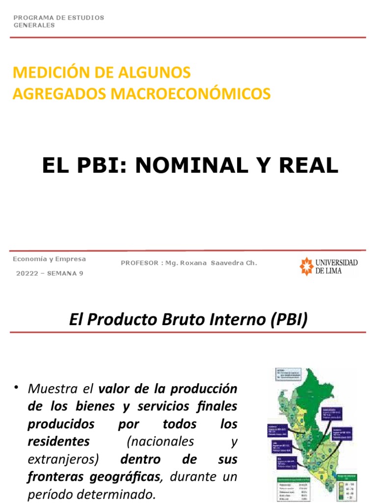 PBI: Nominal vs Real y Bienestar Económico | PDF | Producto Interno Bruto | Microeconomía