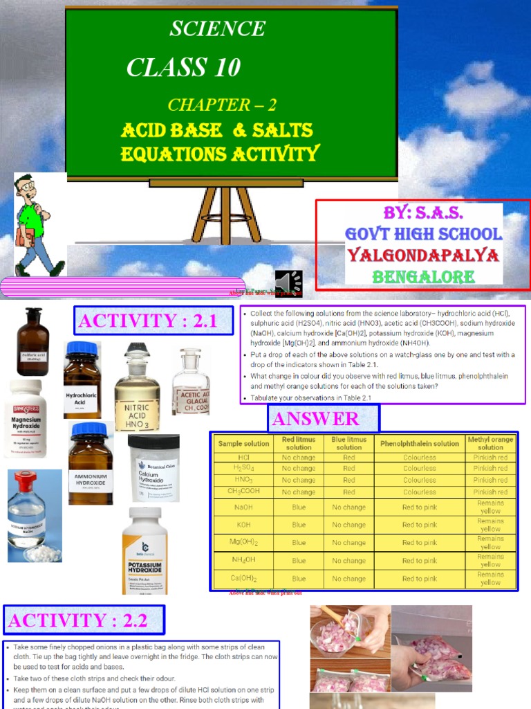 Class 10 Science Chapter 2 Activities | PDF | Home & Garden