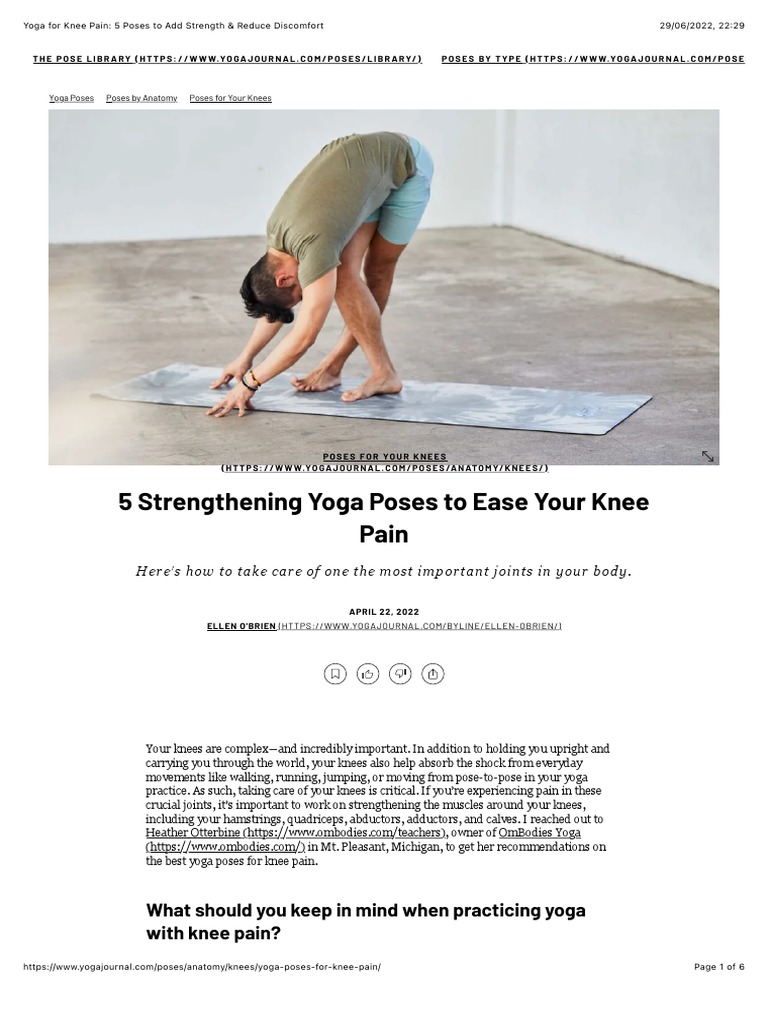 Yoga For Knee Pain 5 Poses To Add Strength & Reduce Discomfort | PDF ...