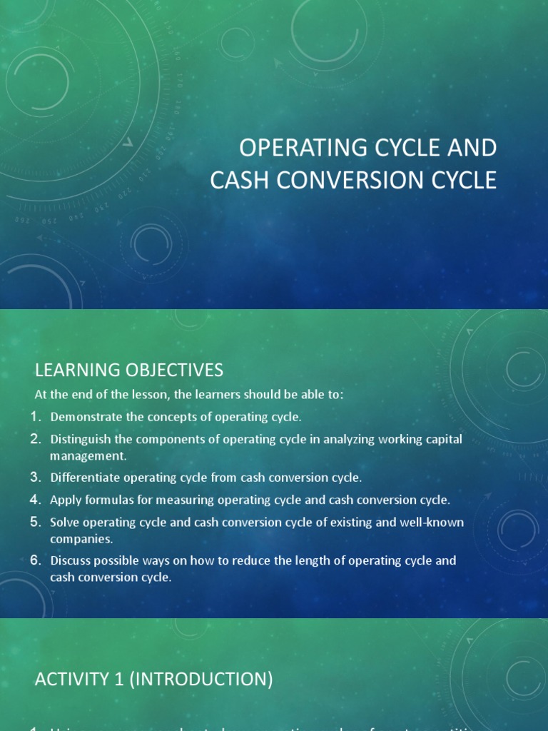 OC and CCC - Asynchronous | PDF | Inventory | Working Capital