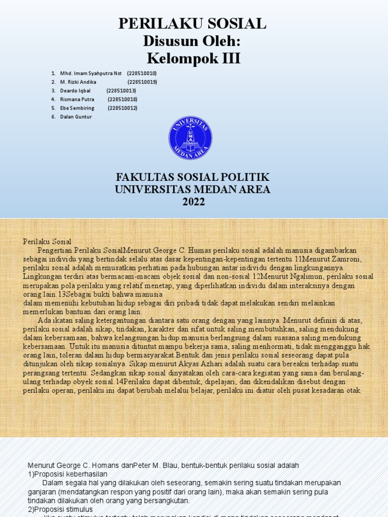 PERILAKU SOSIAL DAN INTERAKSI ANTAR TEMAN | PDF