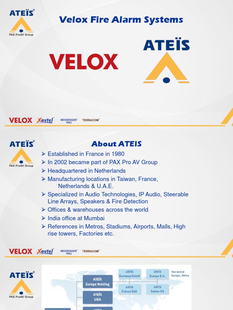 ATEIS Velox Touch Fire Alarm System Rev 0 | PDF | Relay | Sensor