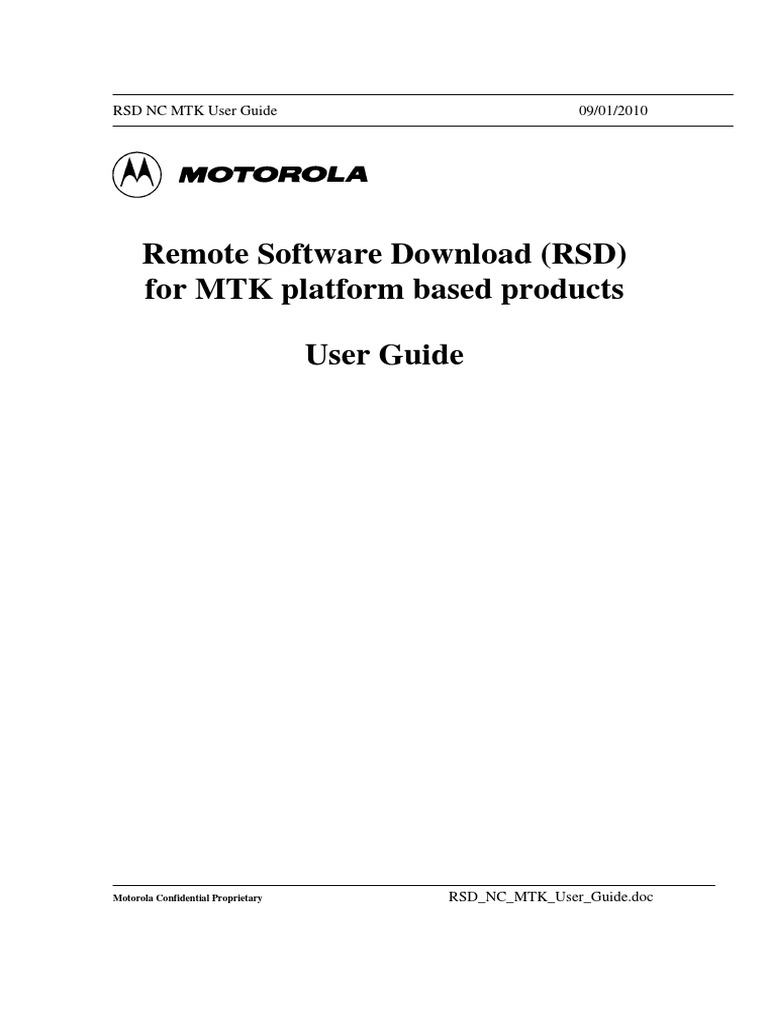 RSD NC MTK User Guide | PDF | Usb | Proprietary Software