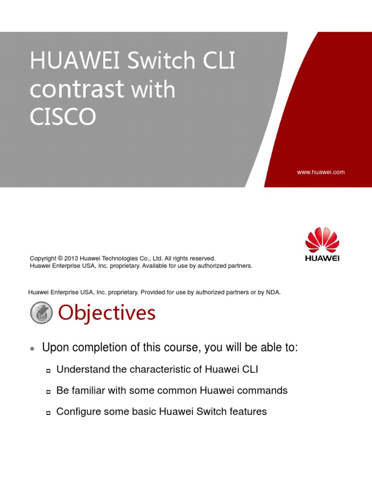 HUAWEI Switch CLI Contrast With CISCO | PDF