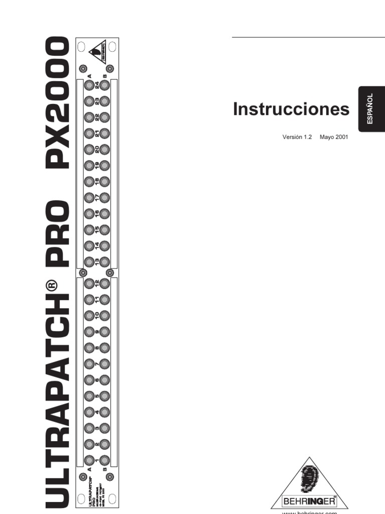 Behringer Ultra Patch Pro PX 2000 | PDF | Micrófono | Tecnología de sonido
