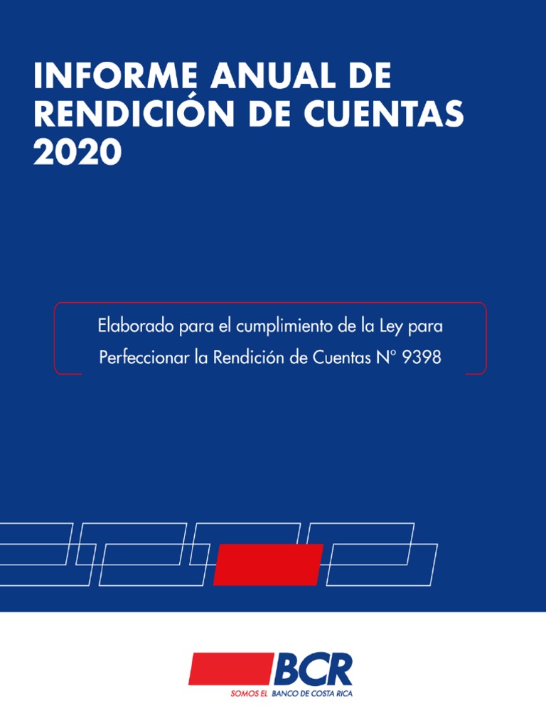 BCR Informe de Rendición de Cuentas 2020 | PDF | Bancos | Salario