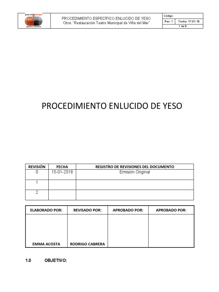 Procedimiento de Enlucido de Yeso | PDF | Yeso | Agua