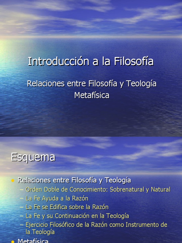 Relación Entre Filosofia y La Teología | PDF | Metafísica | Fe Relación Entre Filosofia y La Teología | PDF | Metafísica | Fe