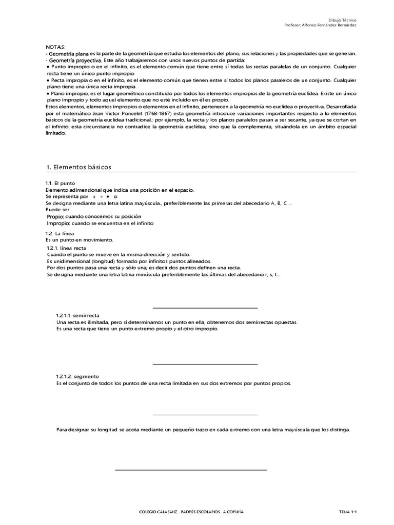 Tema 1 Elementos Básicos | PDF | Geometría | Polígono