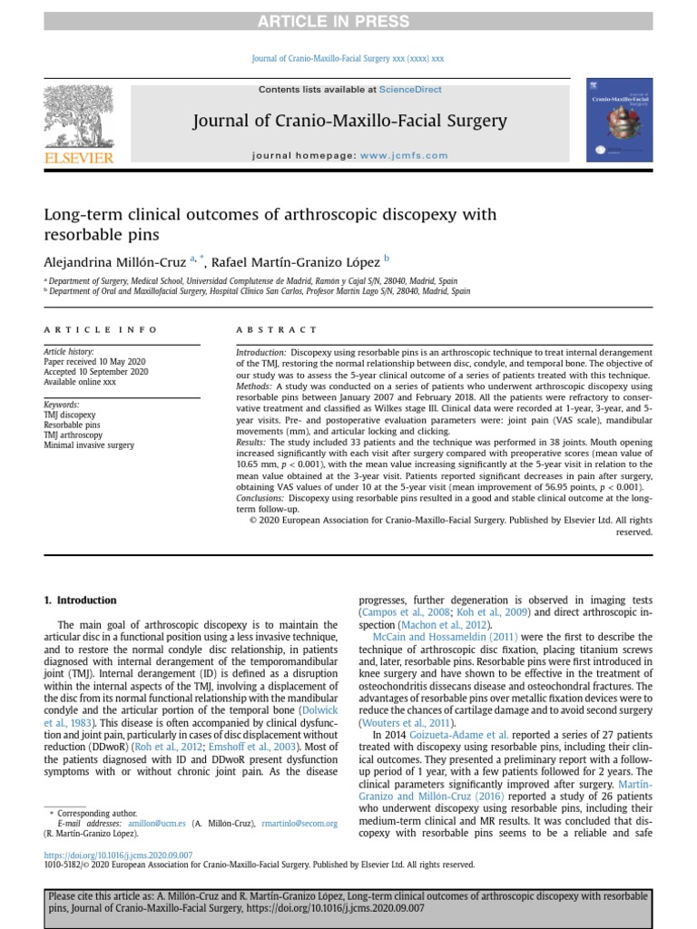 10 1016@j Jcms 2020 09 007 | PDF | Clinical Medicine | Medicine