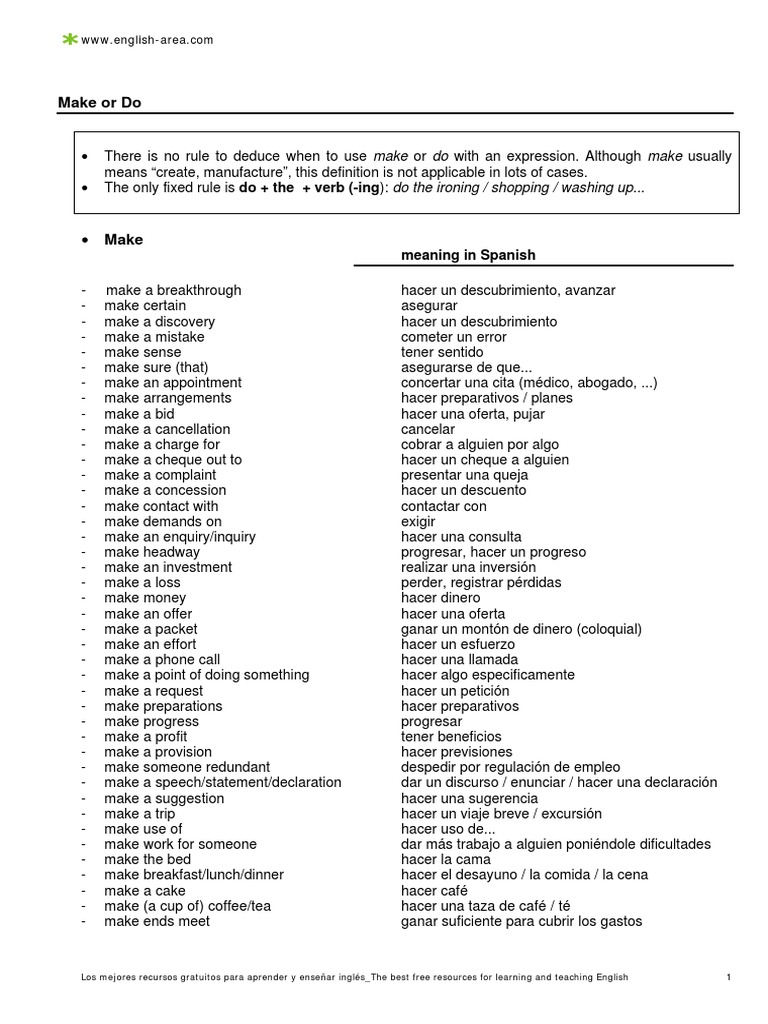 Unit 5 Diferencia Do and Make | PDF