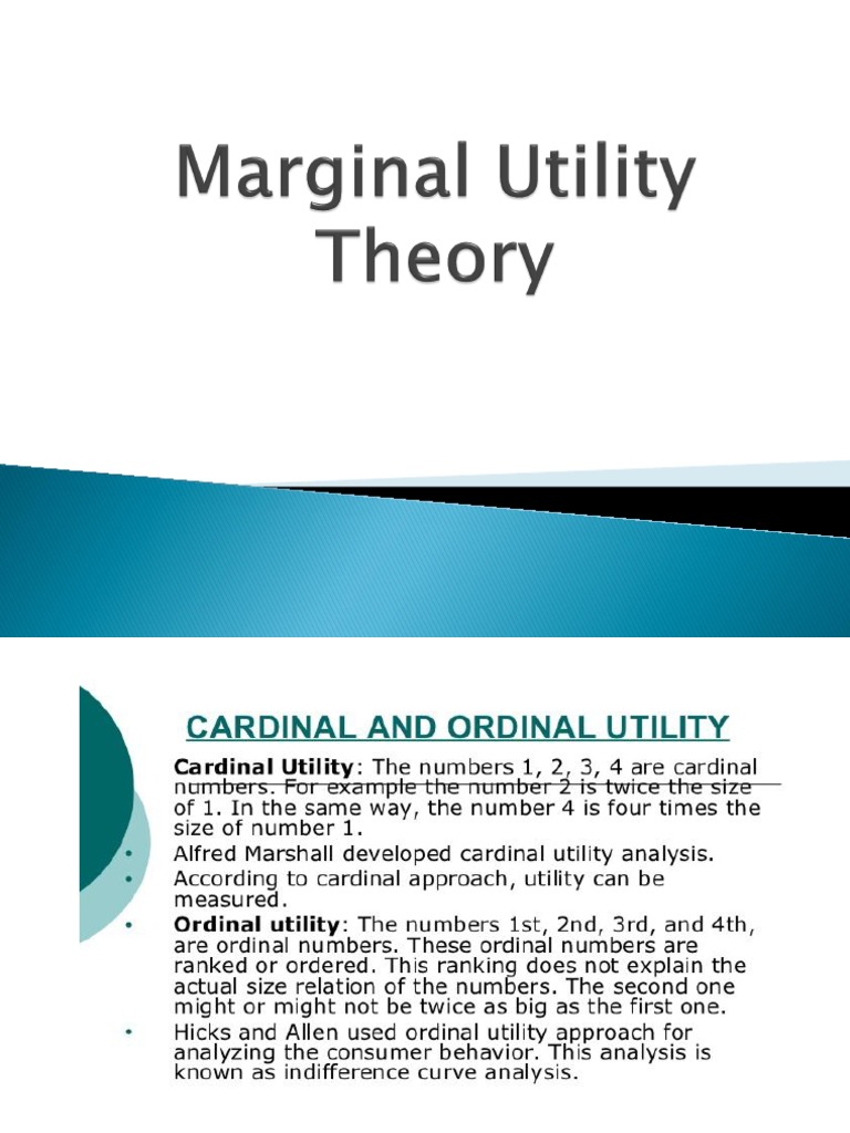 Marshallian Utility Analysis - Ghazla | PDF