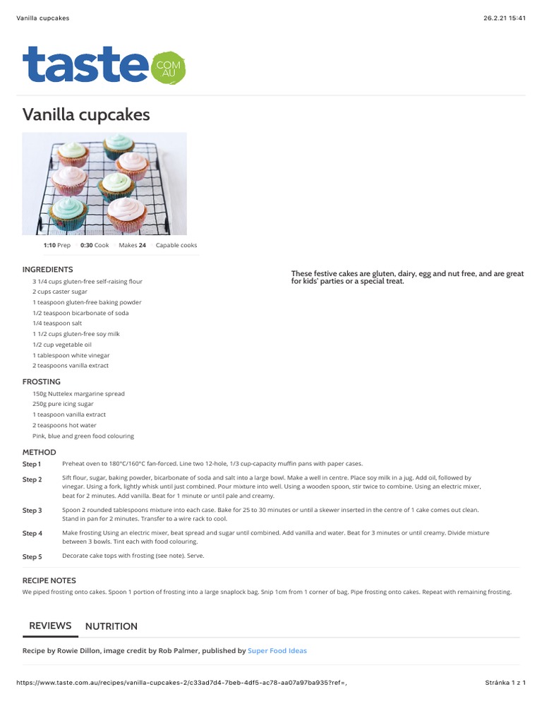 Vanilla Cupcakes | PDF | Cakes | Cupcake