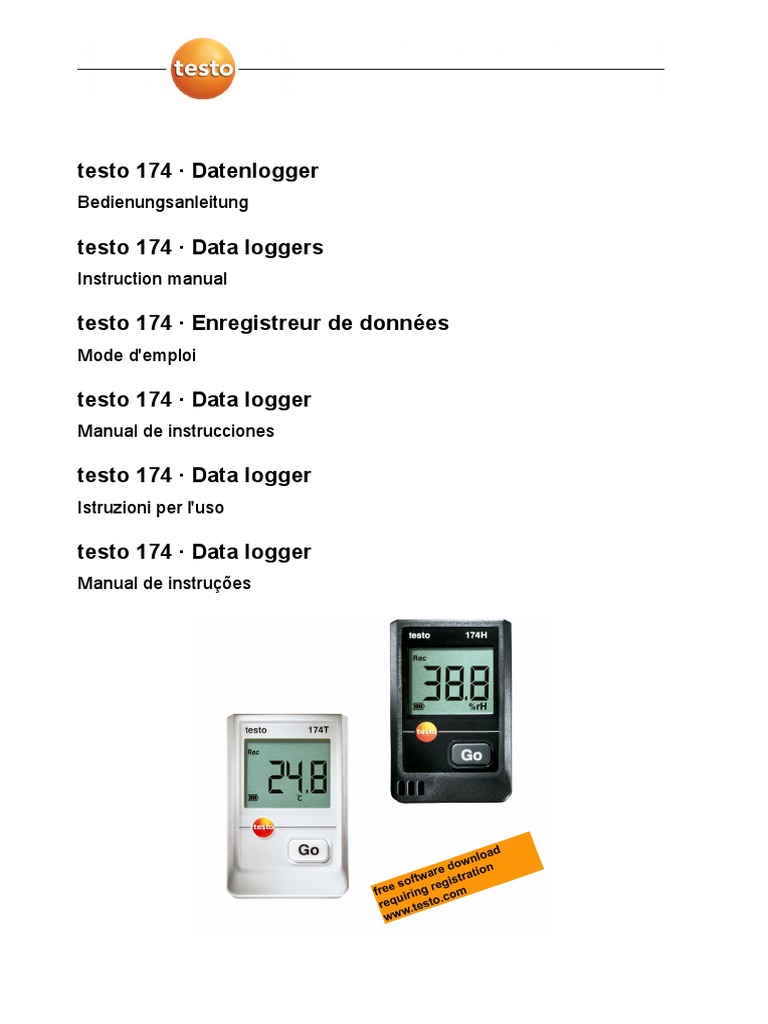 Testo 174 - Instruction Manual | PDF | Calibration | Data