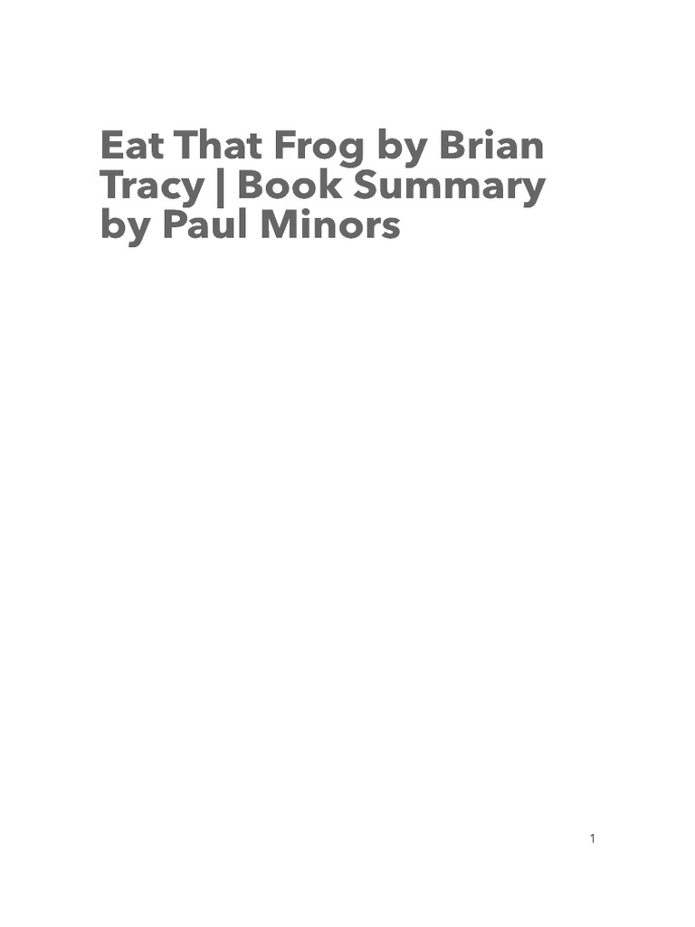 Eat The Frog | PDF