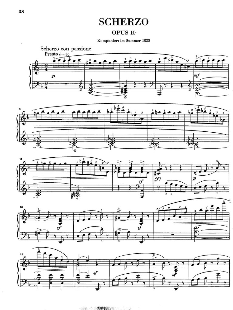 Schumann, Clara - Scherzo Op. 10 | PDF