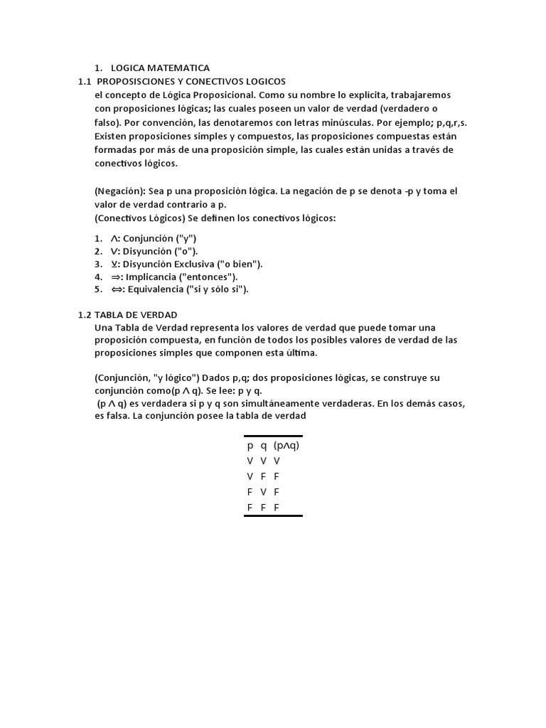 Lógica Proposicional y Tablas de Verdad | PDF | Proposición ...