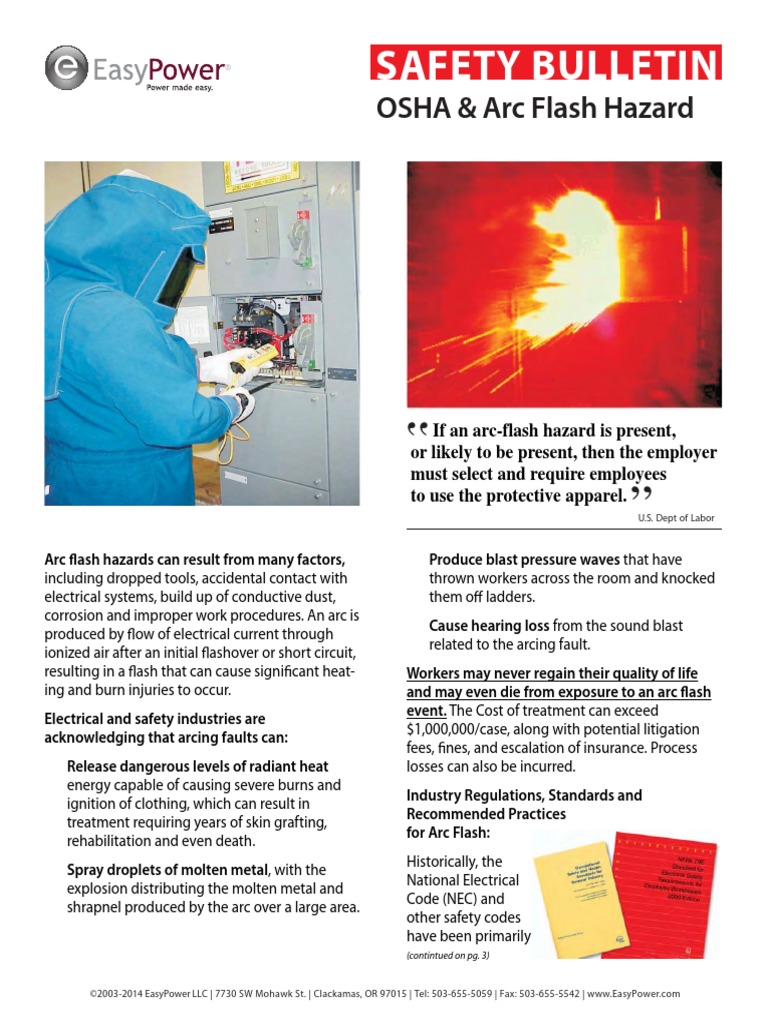 Arc Flash Safety Bulletin | PDF | Occupational Safety And Health ...