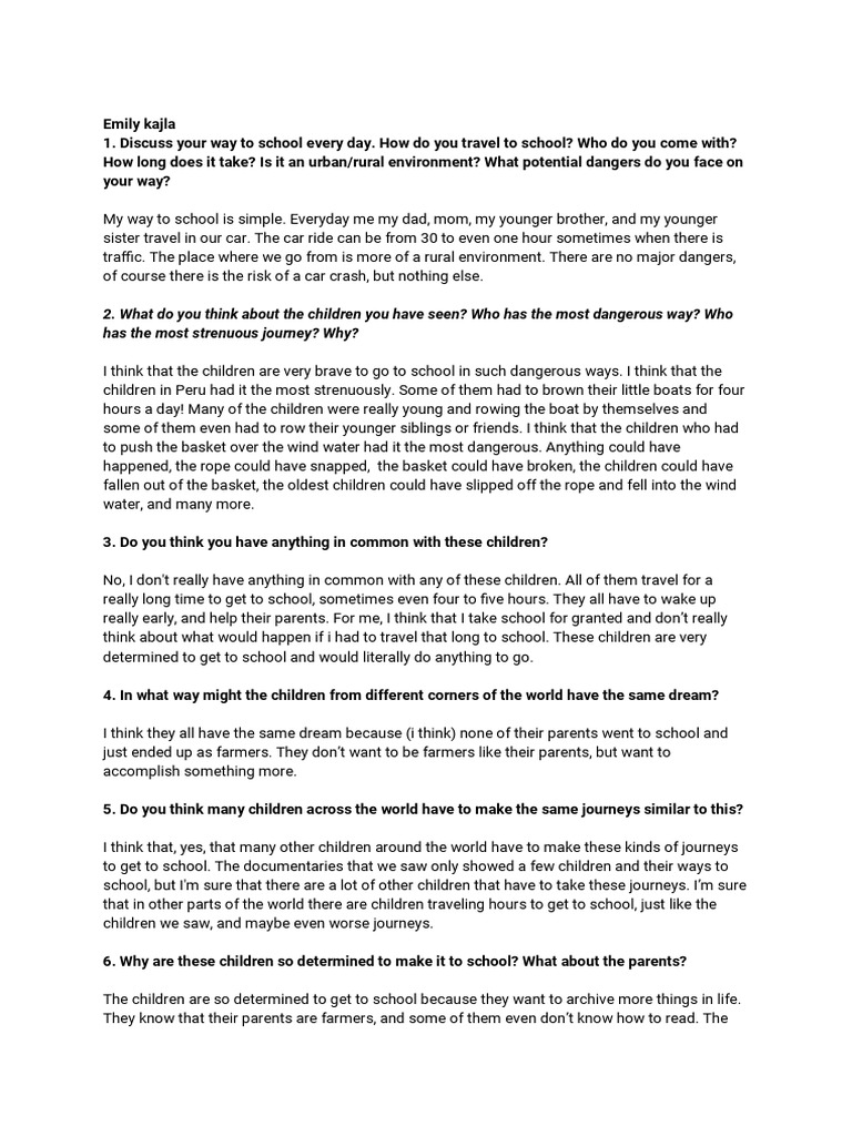 Dangerous Ways To School | PDF