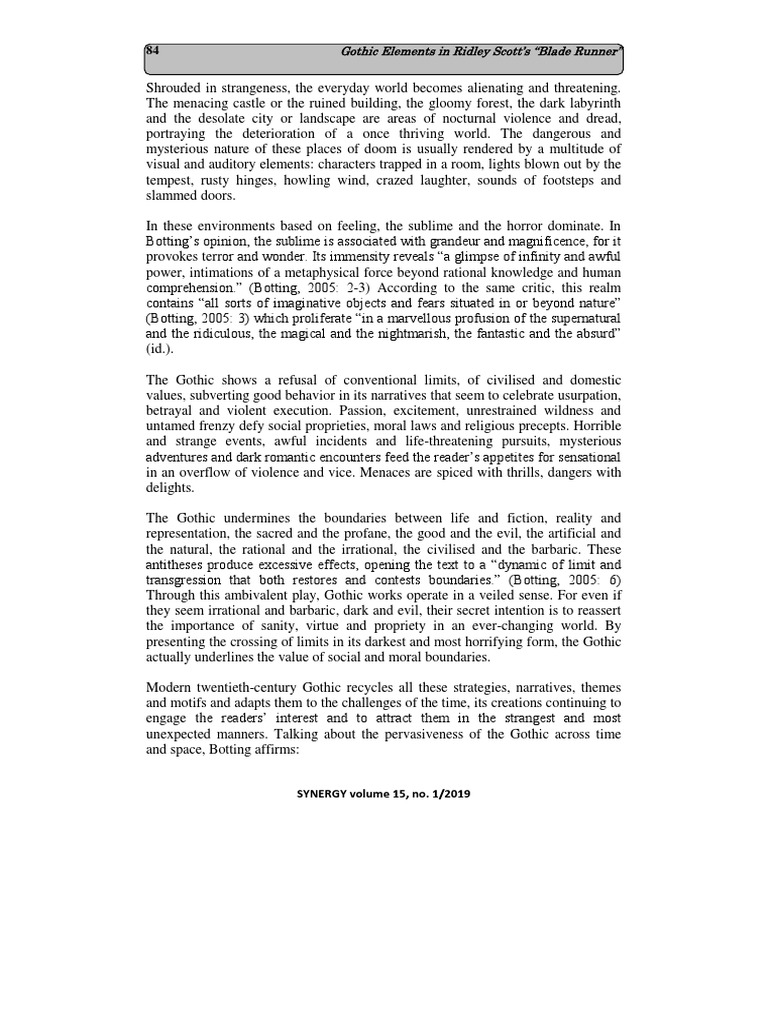 Gothic Themes in Blade Runner Analysis | PDF | Gothic Fiction