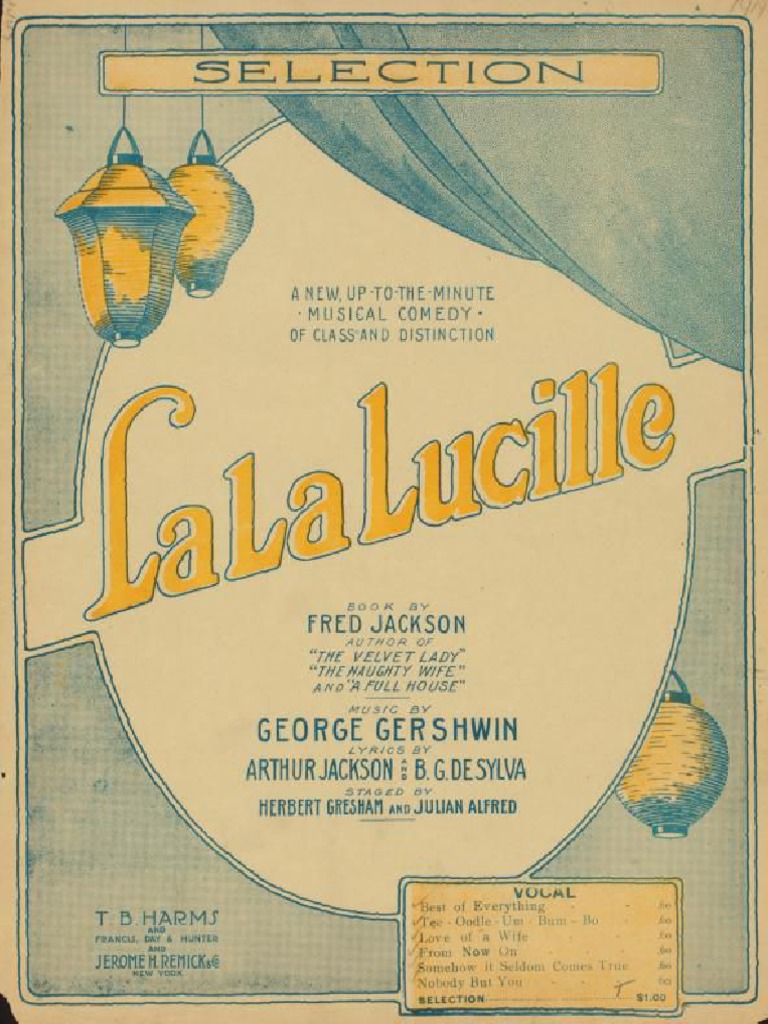 George Gershwin Musical Comedy La La Lucille - Sélection 1919 Po | PDF