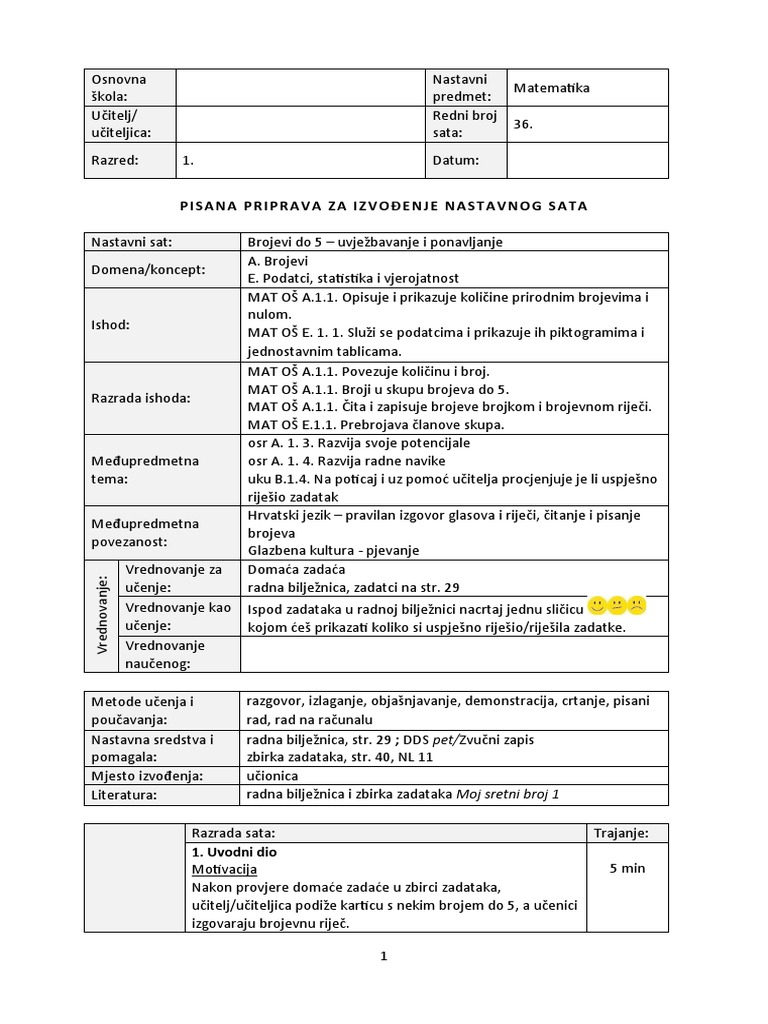 036 - Brojevi Do 5 | PDF