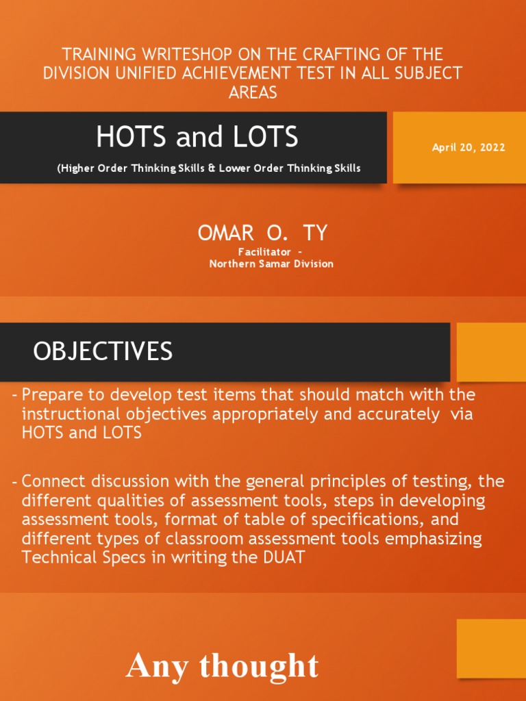 Hots & Lots | Download Free PDF | Educational Assessment | Variance