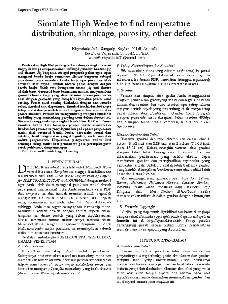 Laporan Teknik Cor | PDF