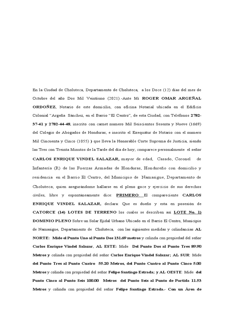 Agrupacion..coronel..carlos Vindel Salazar..oct.2021 | PDF | Honduras ...