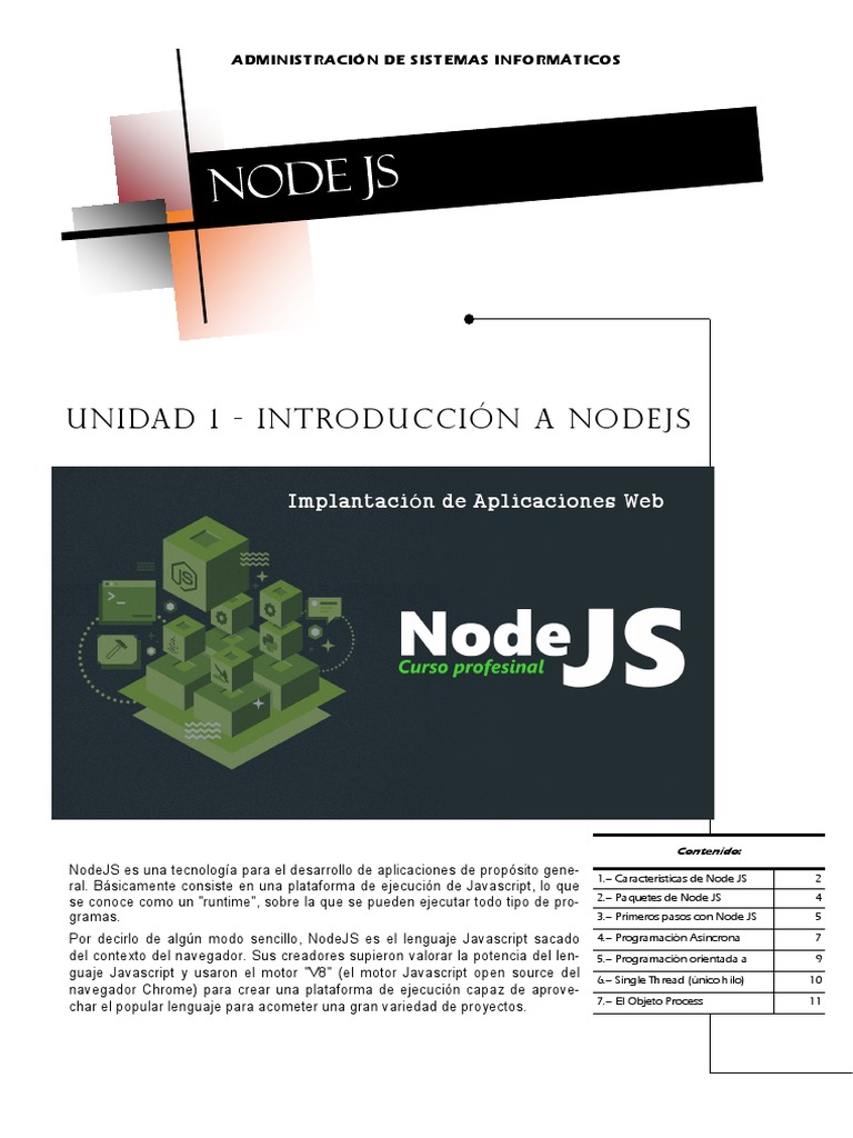 Unidad 1 - Introducción A NodeJs | PDF | Script Java | Tecnologías de la información