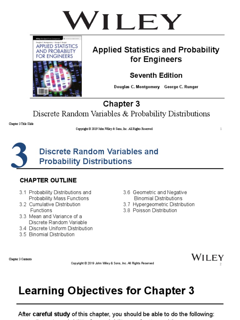 CO1 L1 Discrete Random Variables and Probability Distributions | PDF | Probability Distribution ...