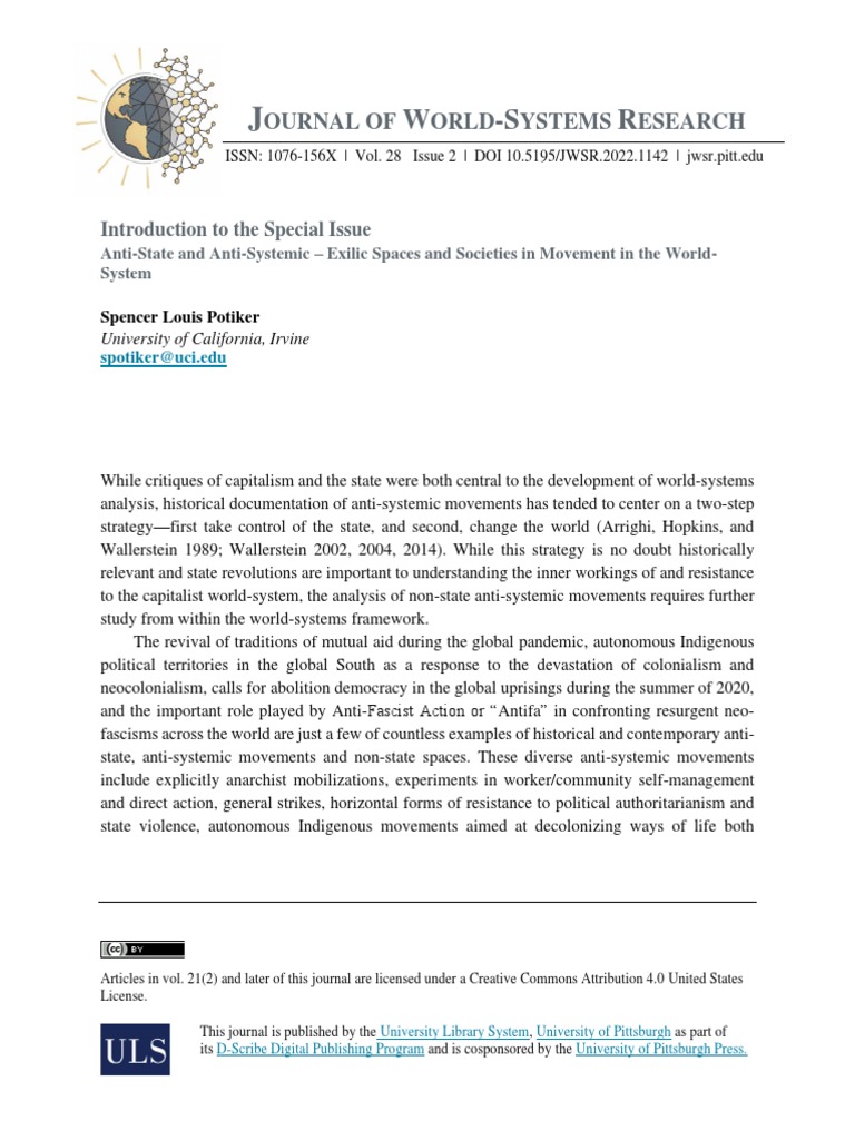 Final - Special Issue Editor Intro | PDF | World Systems Theory | Karl Marx