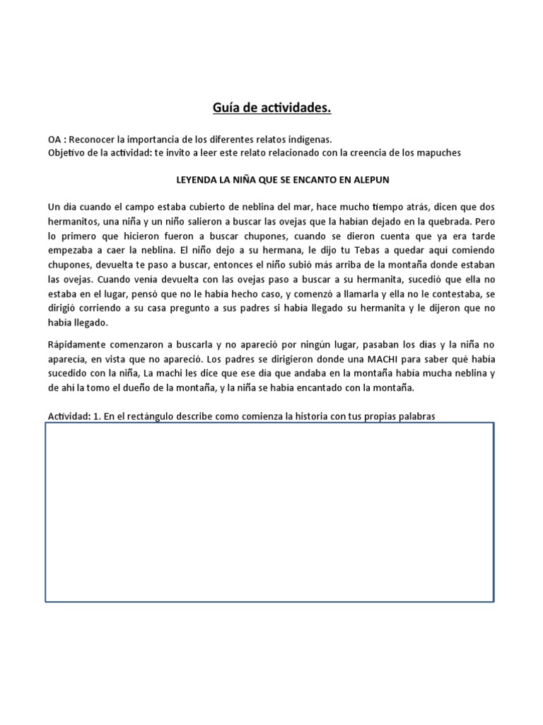 Actividades - Mapudungún | PDF