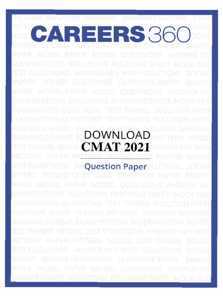 CMAT 2021 Question Paper and Answers | PDF