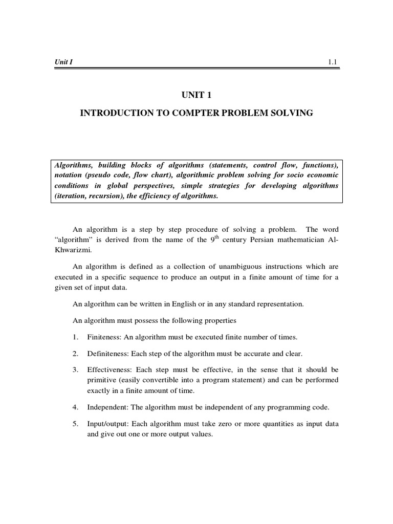 PST Book - Unit 1 - 5 | PDF | Integer (Computer Science) | Algorithms