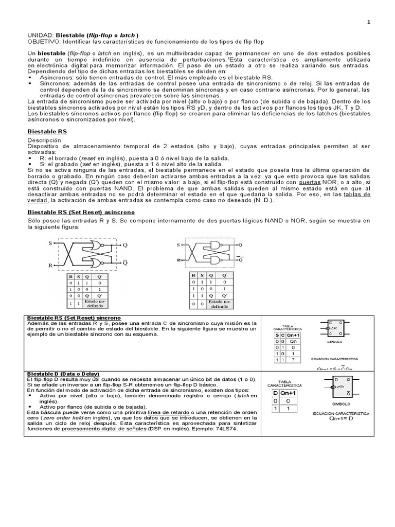 Biestable | PDF | Ciencias de la Información | Tecnología digital