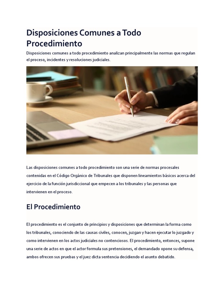 Disposiciones Comunes A Todo Procedimiento | PDF | Sentencia (ley ...