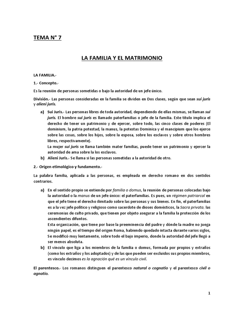 TEMA 7 La Familia y El Matrimonio | PDF | Matrimonio | Familia