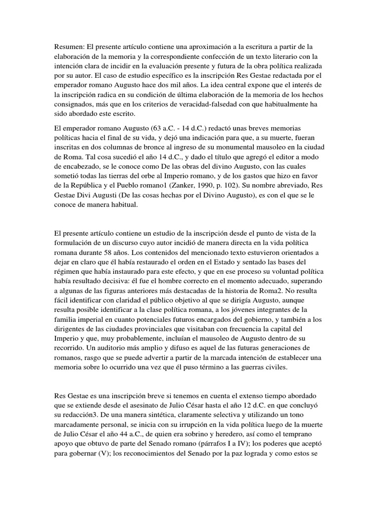 Res Gestae | PDF | Augusto | imperio Romano