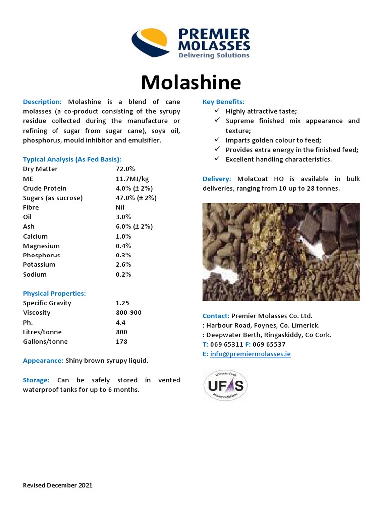 General Information - Premier Molasses - Molashine (Dec 2021) | PDF