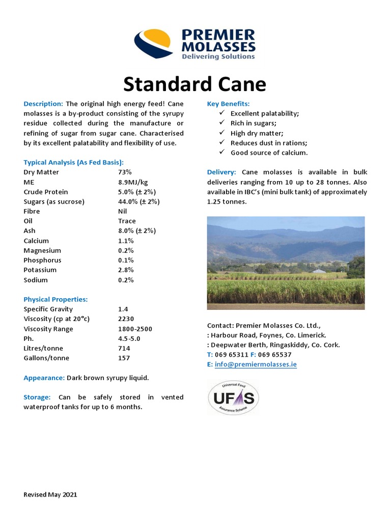 Cane Molasses Specifications and Benefits | PDF