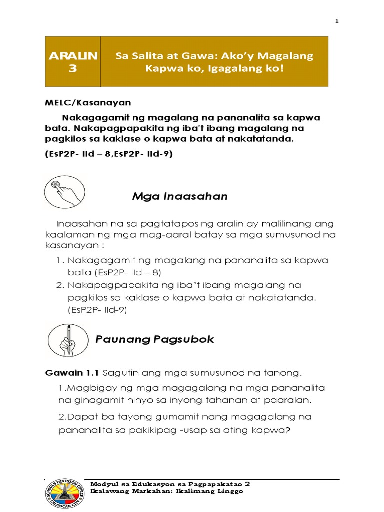 ESP 2 Q2 Week 5 | PDF