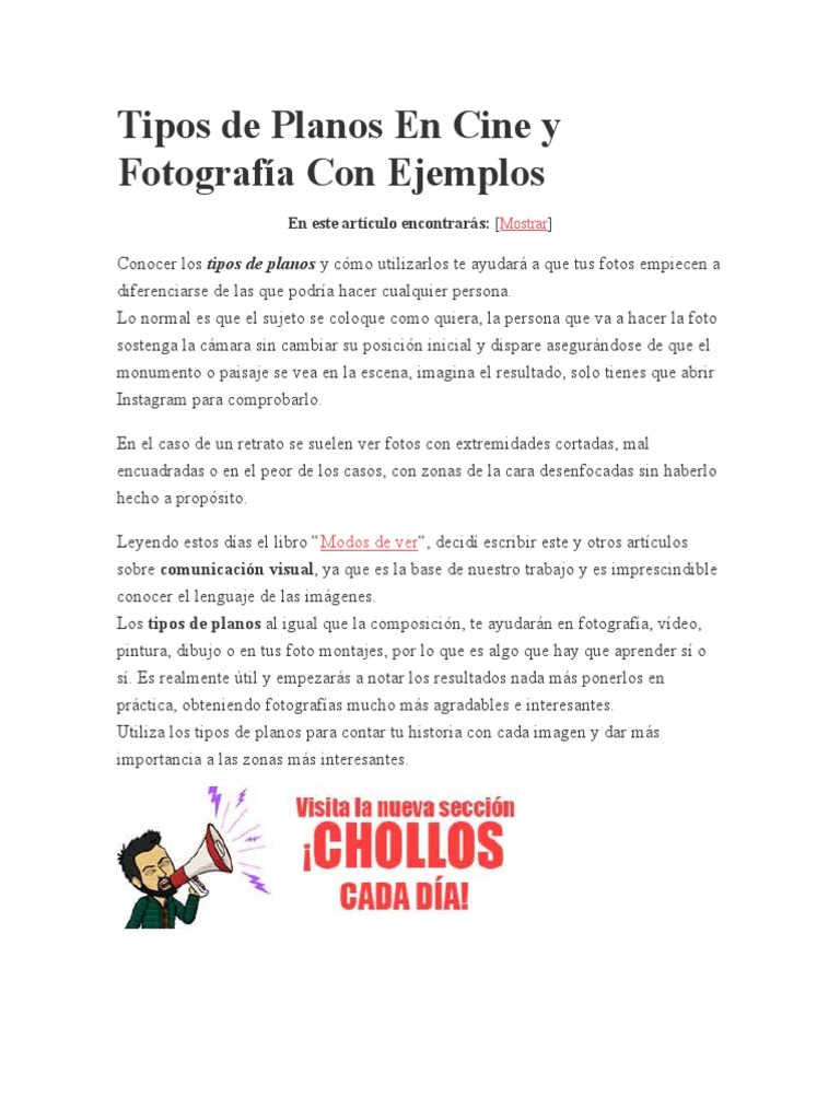 Tipos de Planos Con Imagenes | PDF | Imagen