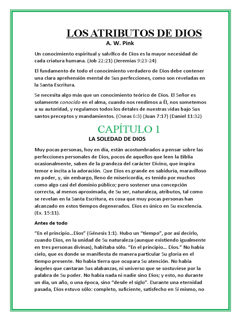 Los Atributos de Dios | PDF | Pecado | Dios