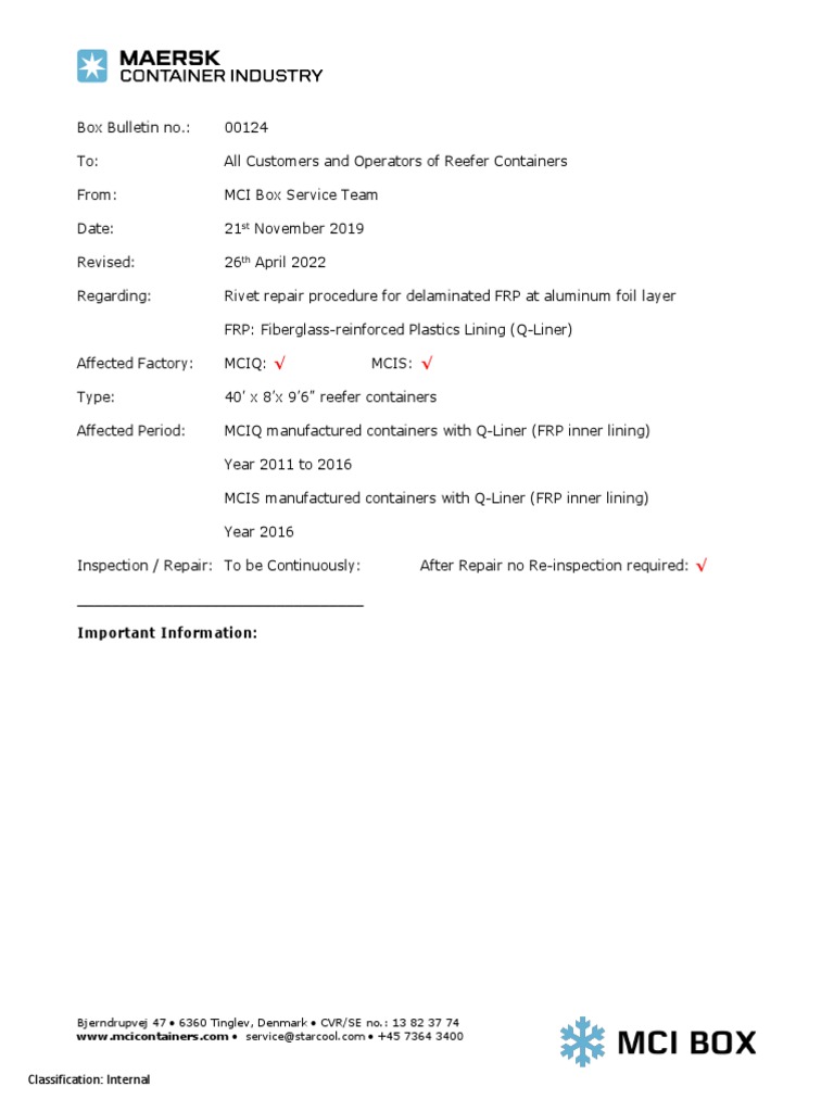 SB 00124 - Delamination FRP Rivet Repair | PDF | Rivet | Fibre ...