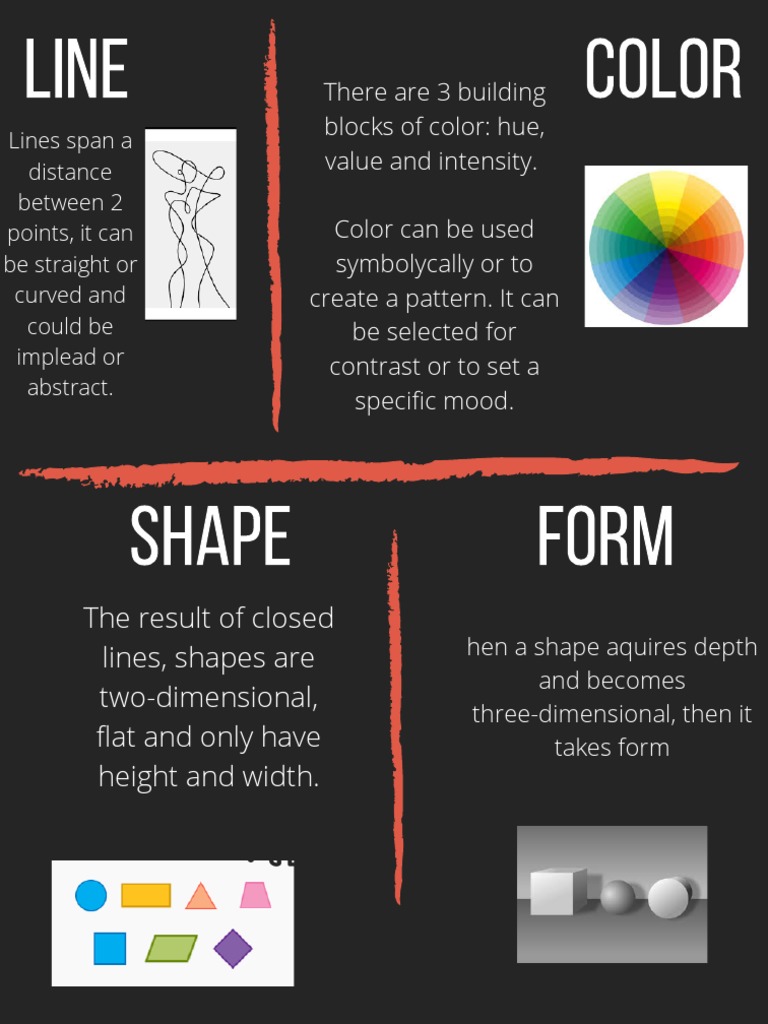 Elements of Art: Color, Line, Shape, Form | PDF