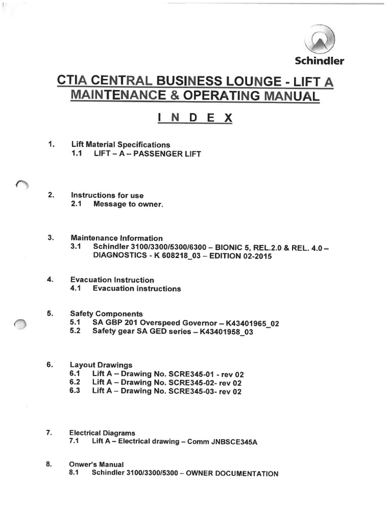 Lift - Handover File | PDF