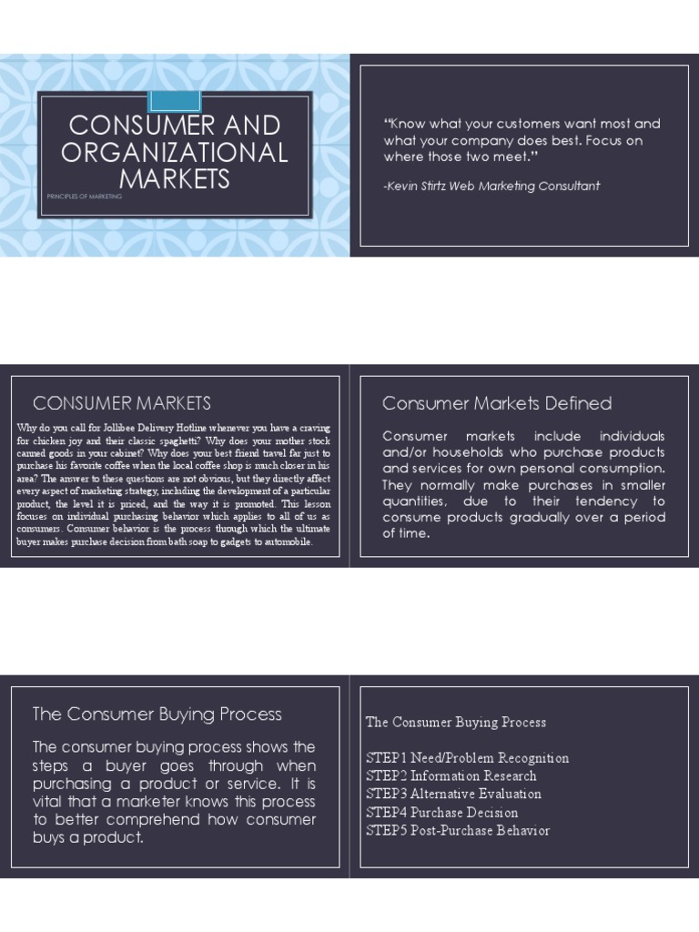 Understanding Consumer and Organizational Markets | PDF | Behavior ...