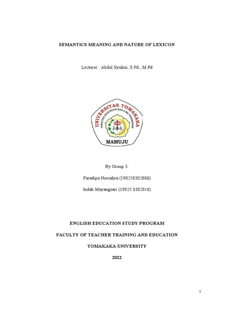 Understanding Lexicon and Semantics | PDF | Lexicon | Word
