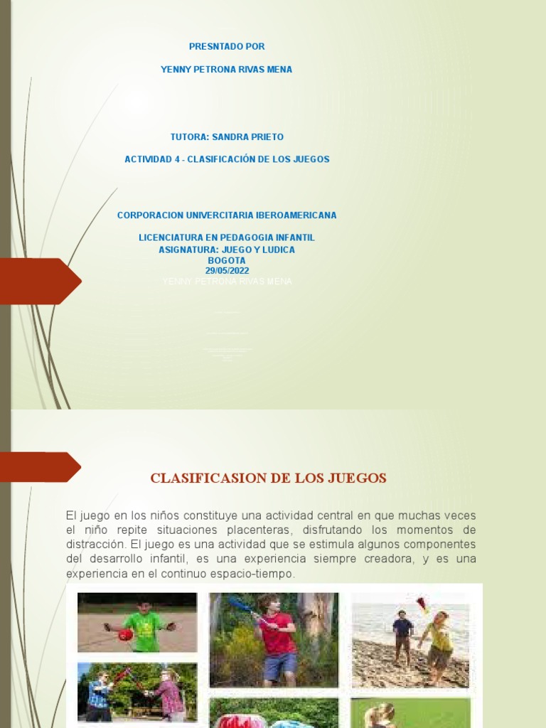 Clasificasion de Los Juegos | PDF | Infancia